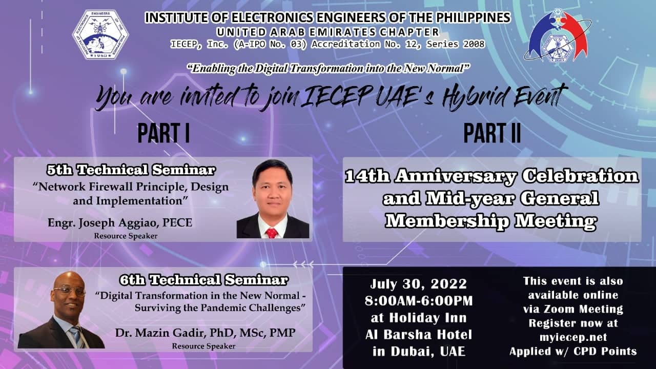 INVITATION: IECEP UAE’s Hybrid Event: 5th & 6th Technical Seminar and ...