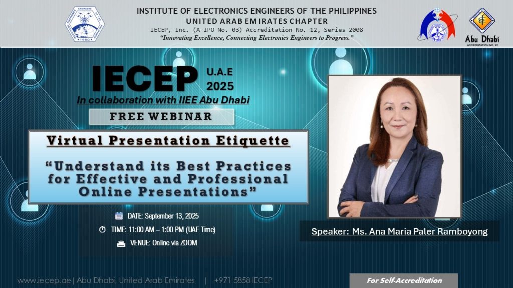 Virtual Presentation Etiquette Webinar – IECEP UAE